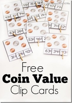 FREE Coin Counting Clip Cards