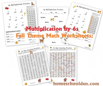Free Fall-Themed Multiplication by 6s Math Worksheets and Skip Counting ...