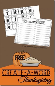 FREE Create-a-Word Thanksgiving Spelling Printable