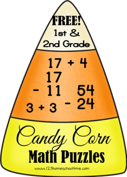 FREE Candy Corn Math Puzzles