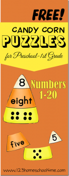 FREE Candy Corn Math Puzzles