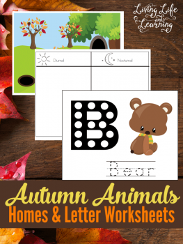 FREE Autumn Animals Homes Worksheets