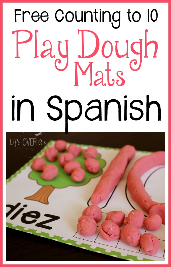FREE Counting to 10 in Spanish Playdough Mats