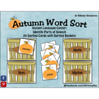 FREE Parts of Speech Autumn Word Sort