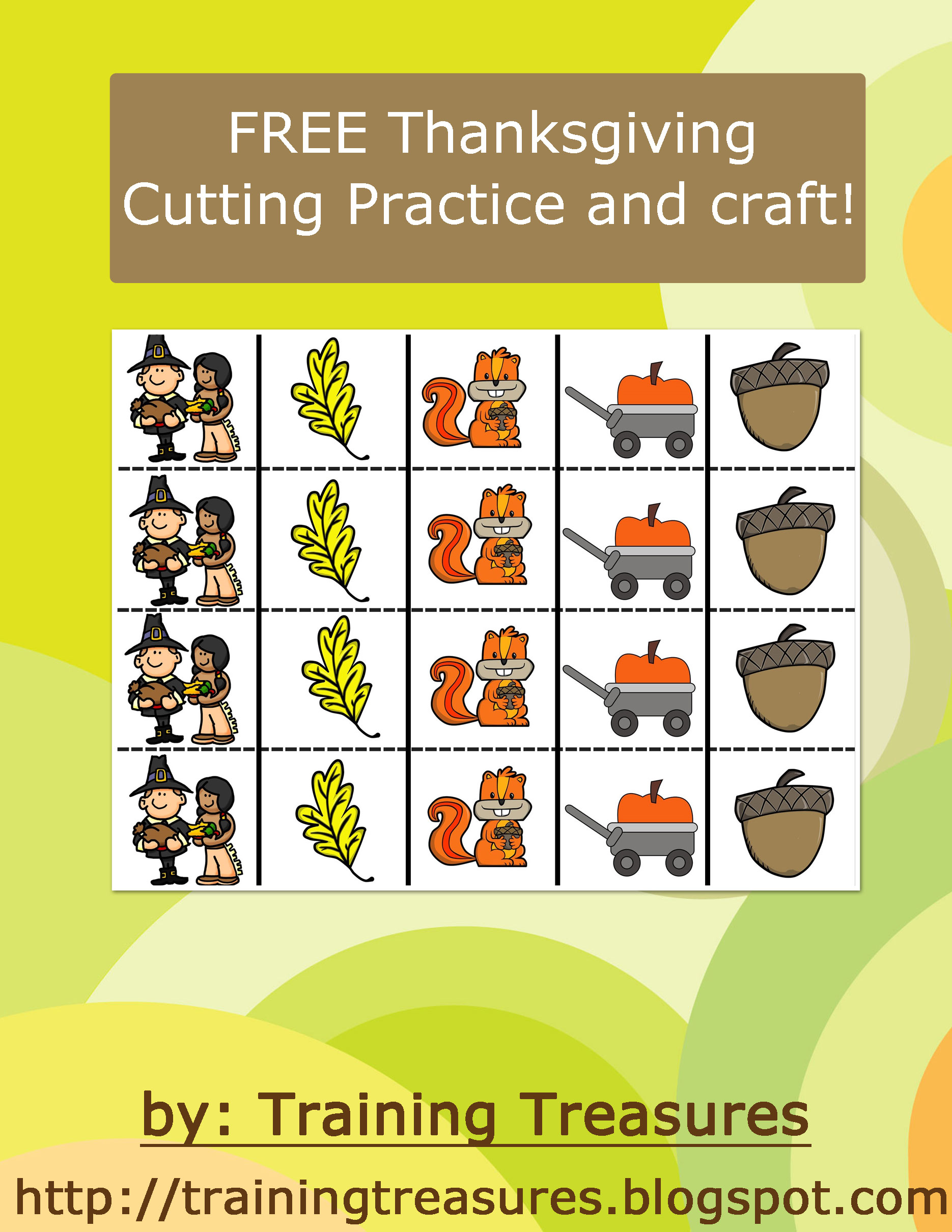 FREE Thanksgiving Cutting Practice