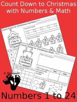 FREE Count Down to Christmas Math Pages