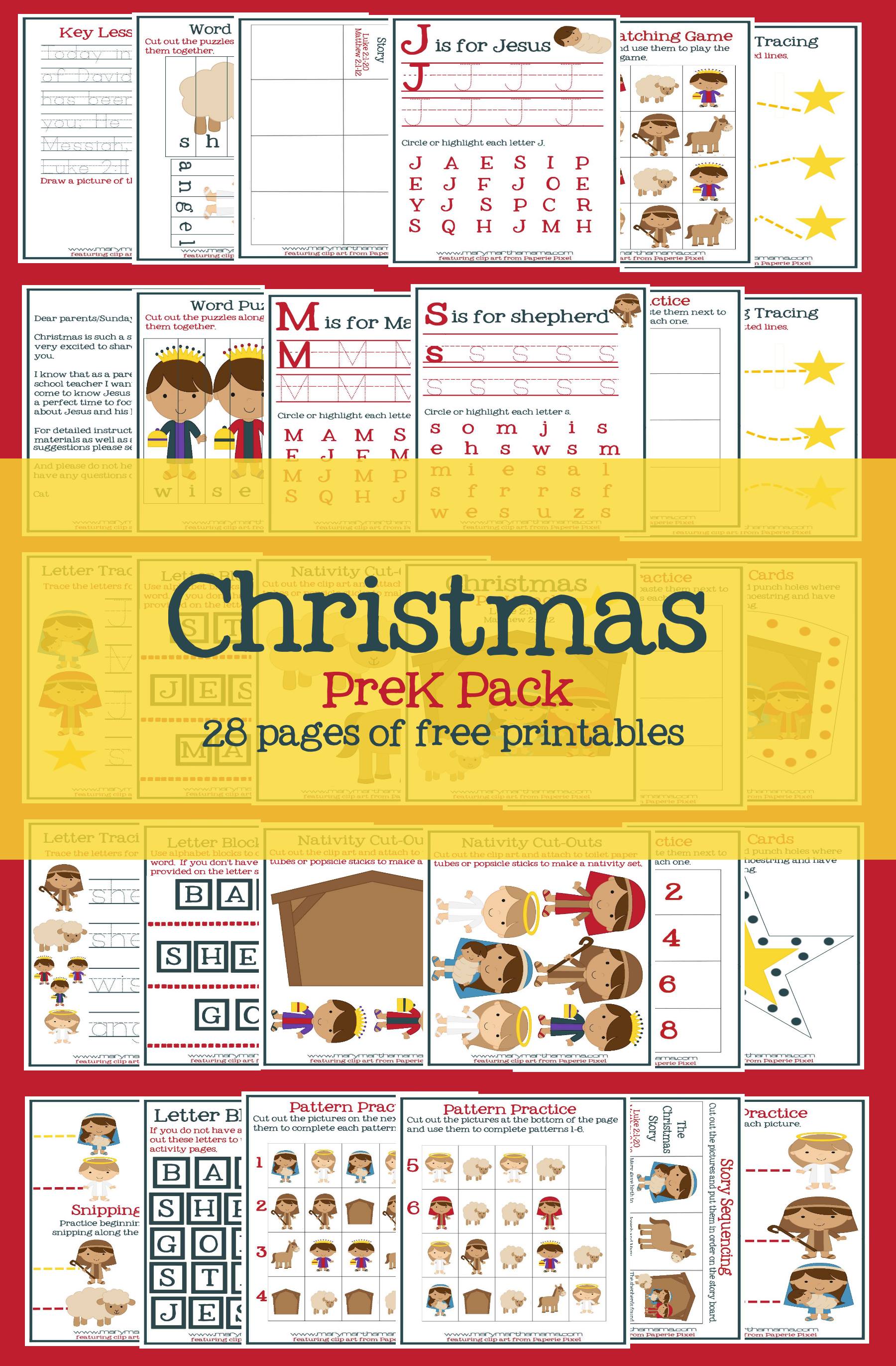 FREE Huge Christmas PreK Pack