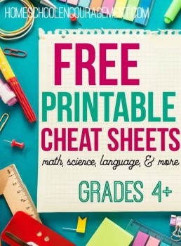 FREE Printable Cheat Sheets for Various Subjects