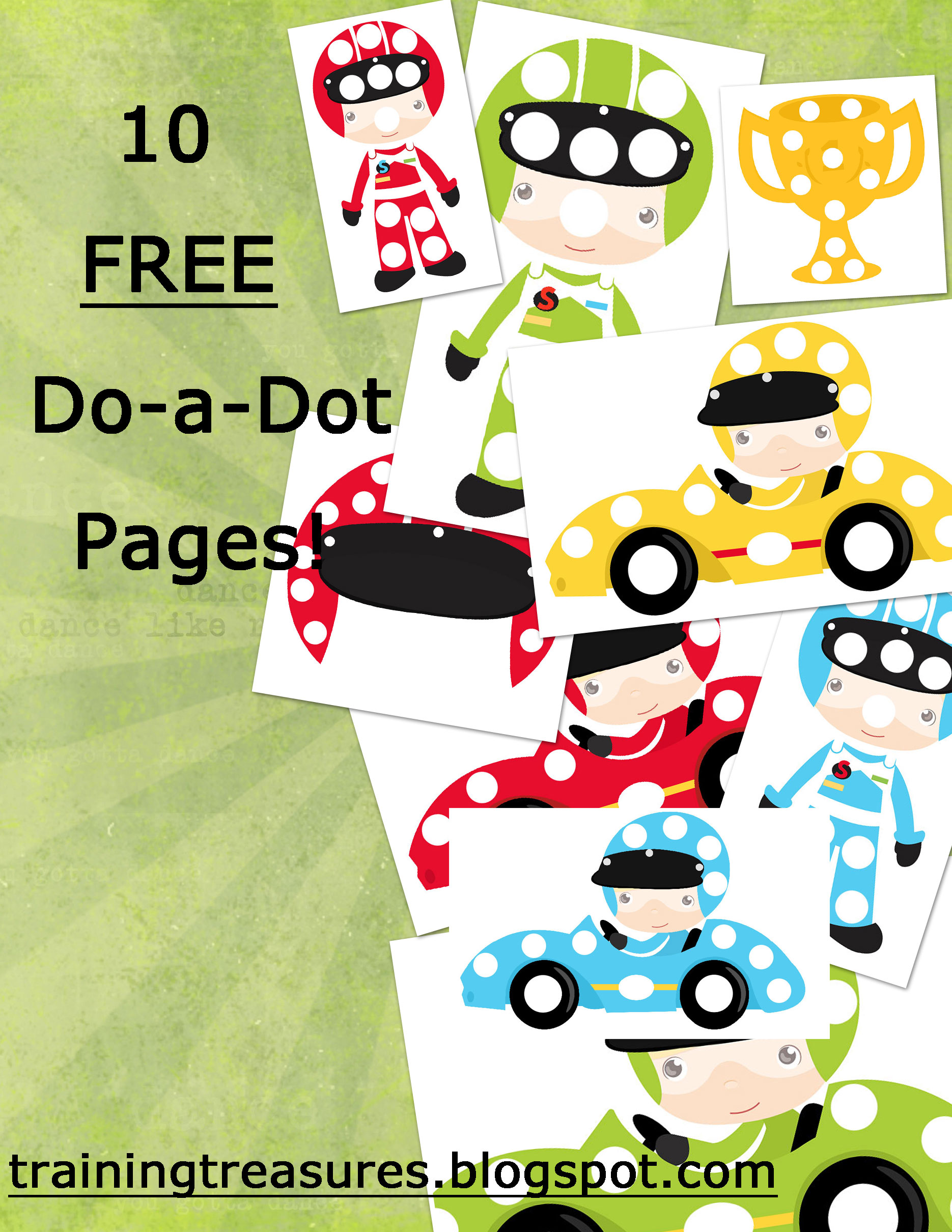 FREE Race Car Themed Dot-a-Dot Pages