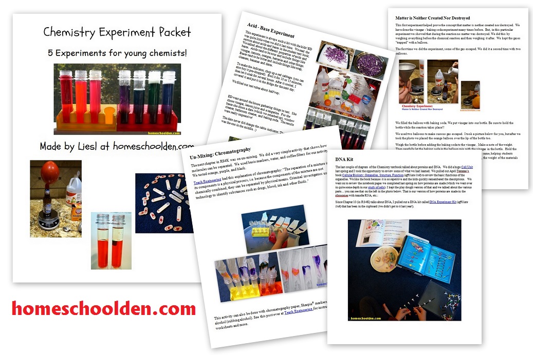 Free Chemistry Experiment Packet for Kids