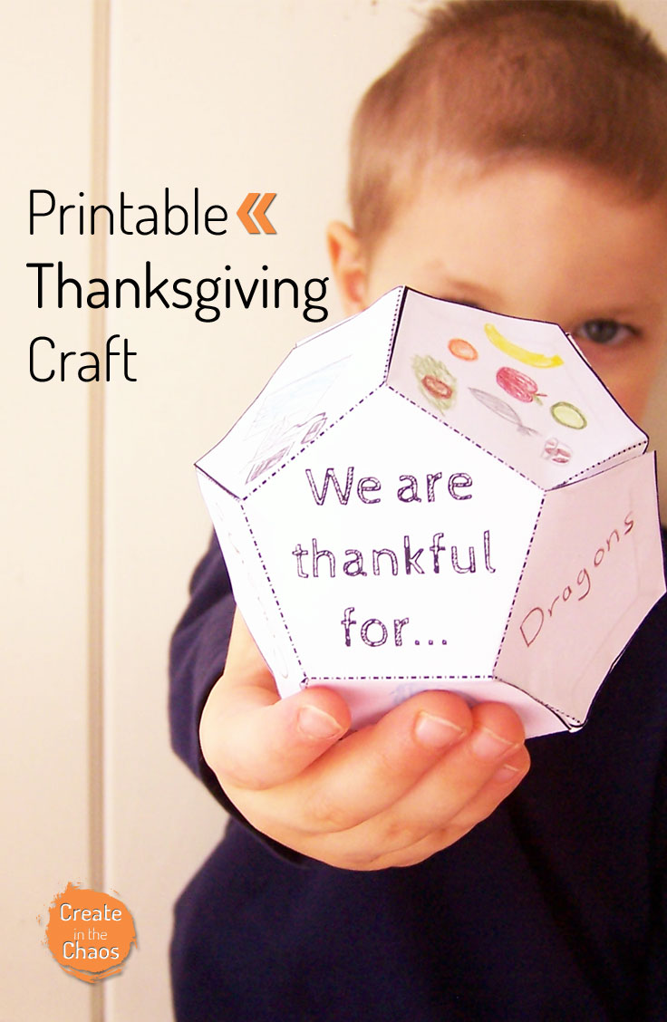 FREE Printable 3D Craft for Thanksgiving