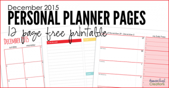 FREE December Personal Planner Pages