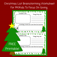 FREE Christmas Focus on Giving Printables