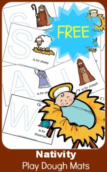 FREE Nativity Play Dough Mats