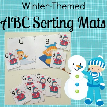 FREE Winter Themed ABC Sorting Mats and Cards