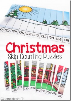 FREE Christmas Skip Counting Puzzles