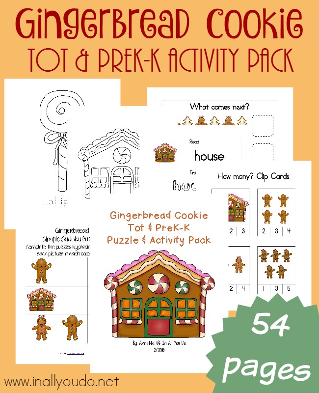 FREE Gingerbread Tot and Prek Pack