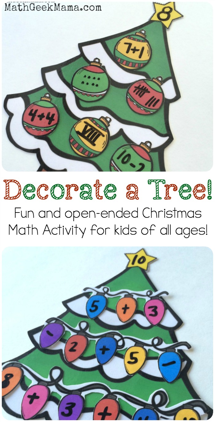 FREE Decorate a Tree Math Activity