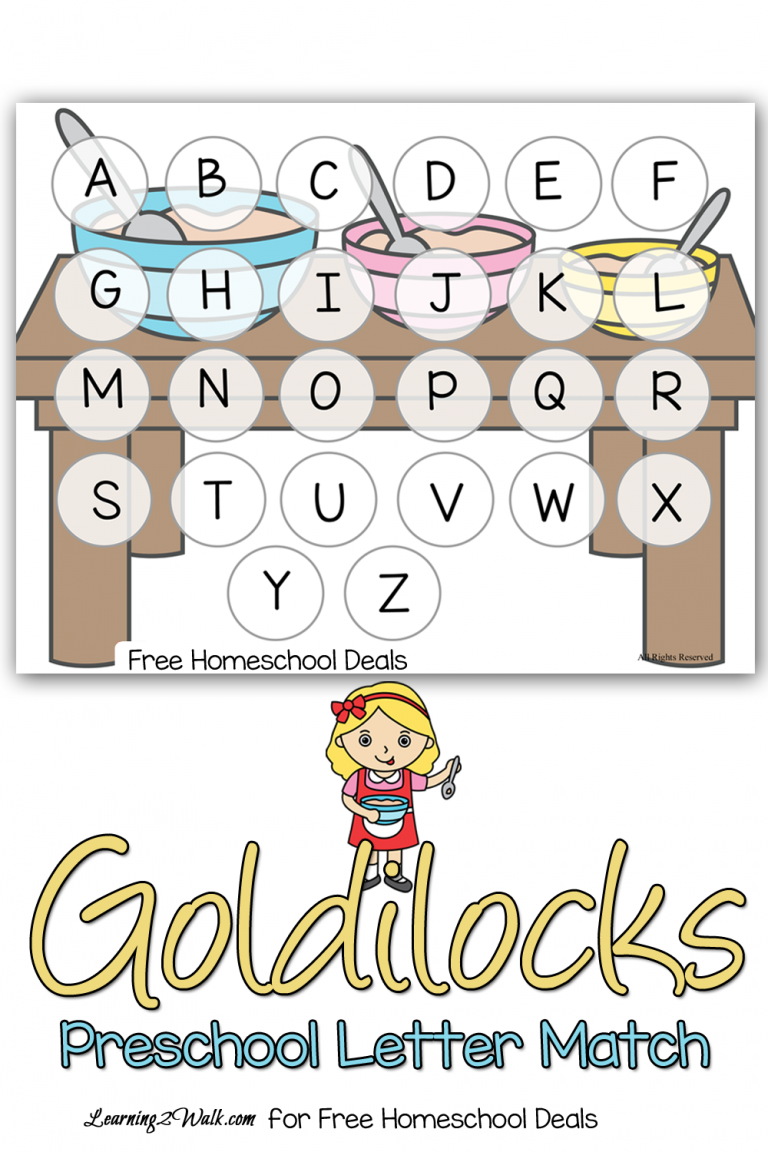 FREE GOLDILOCKS PRESCHOOL LETTER MATCH MATS (Instant Download!)