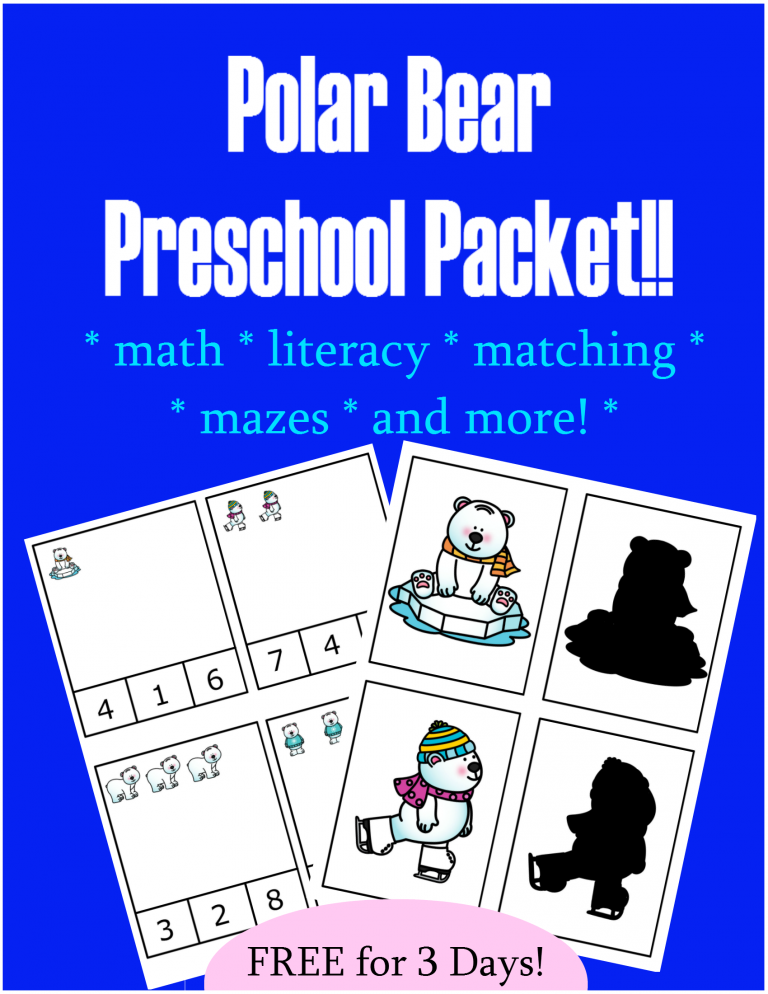 FREE Polar Bear Preschool Packet