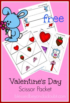 FREE Valentine's Day Scissor Cutting Pages