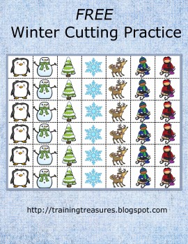 FREE Winter Scene Cutting Practice Pages
