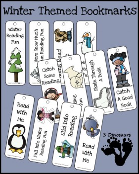 FREE Winter Themed Bookmarks
