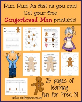 FREE Gingerbread Man Printables Pack