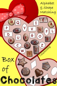 FREE Box of Chocolates Alphabet & Shape Matching