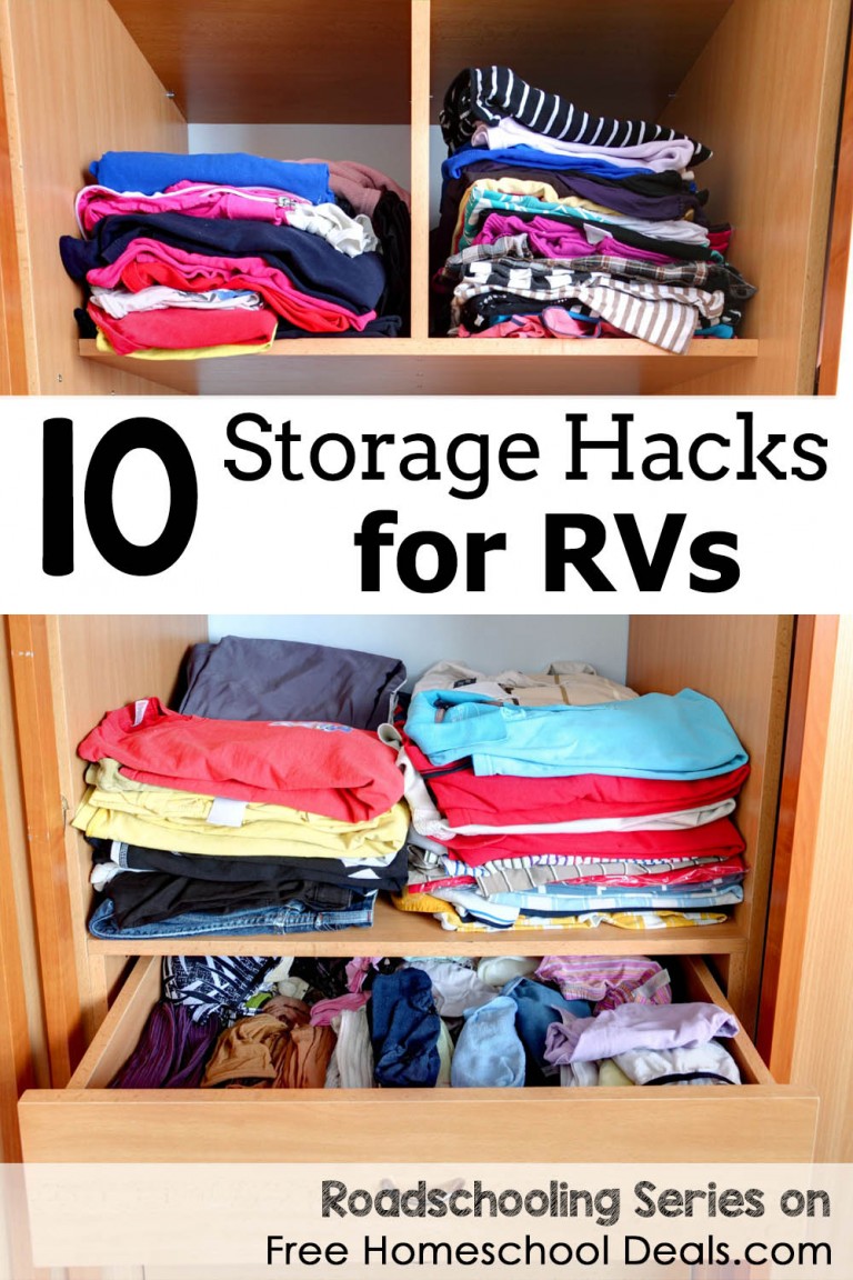 10 RV Storage Hacks {Roadschooling Series!}