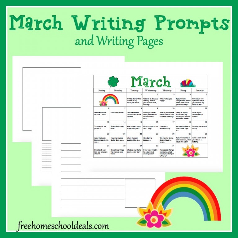 FREE MARCH WRITING PROMPTS (Instant Download)