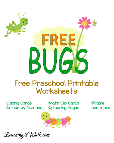 FREE Preschool Bug Themed Worksheets