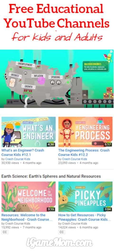 FREE Educational YouTube Channels for Kids and Adults