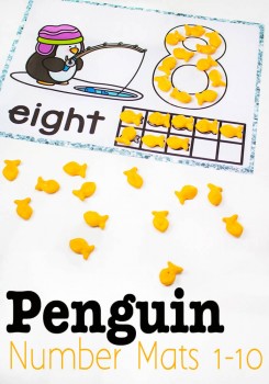FREE Penguin Number Mats for 1-10