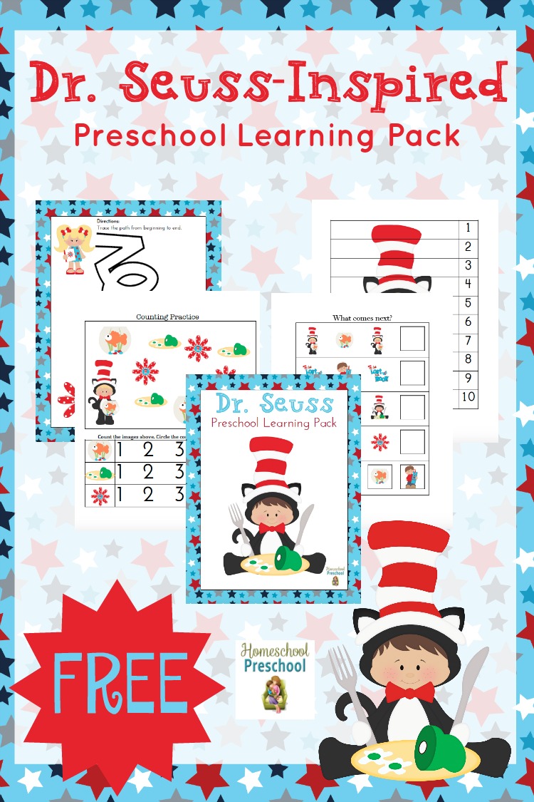 FREE Dr. Seuss Inspired Preschool Learning Pack