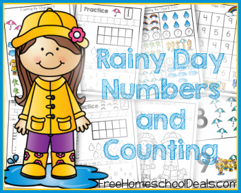 FREE RAINY DAY NUMBERS AND COUNTING PACK (Instant Download)