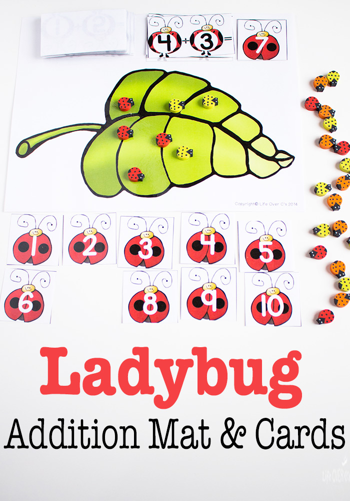 FREE Lady Bug Themed Printable for Addition to 10