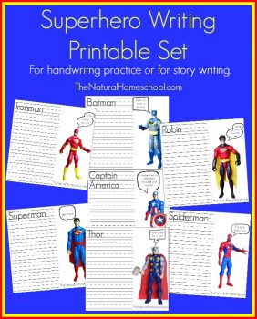 FREE Superhero Writing Printables Set