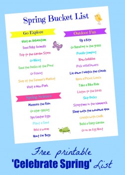 FREE Printable Spring Bucket List