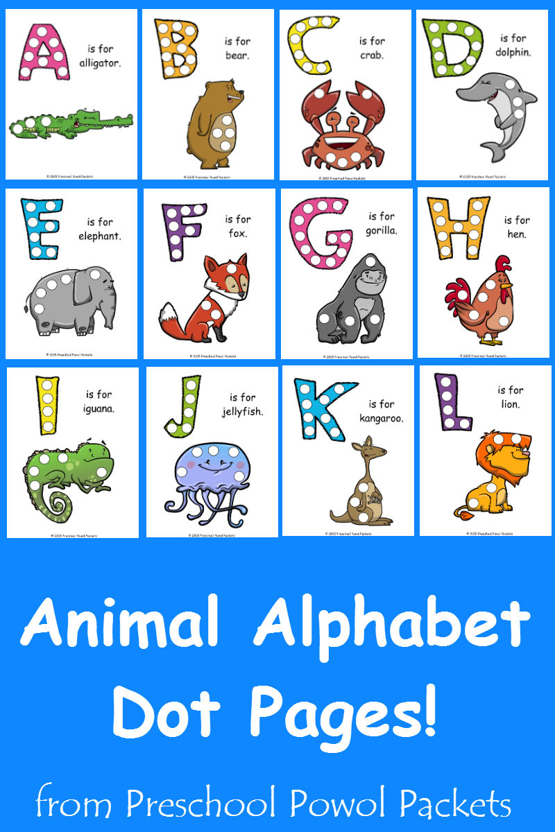 FREE Animal Alphabet Dot Pages