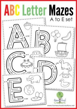 FREE ABC Letter Mazes for A-E