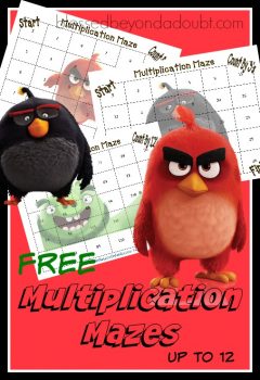 FREE Angry Birds Multiplication Math Printables