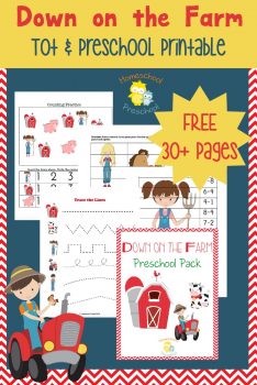 FREE PreK Down on the Farm Pack