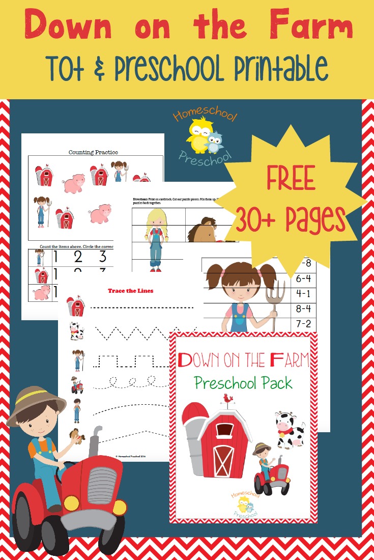 FREE PreK Down on the Farm Pack