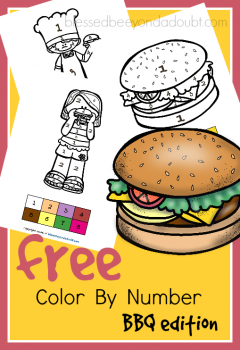 FREE Color By Number BBQ Printables