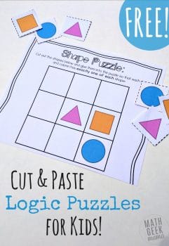 FREE Cut and Paste Math Puzzles