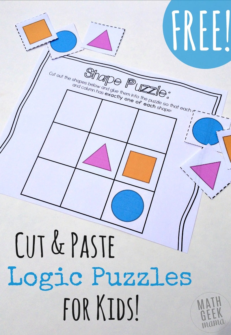 FREE Cut and Paste Math Puzzles