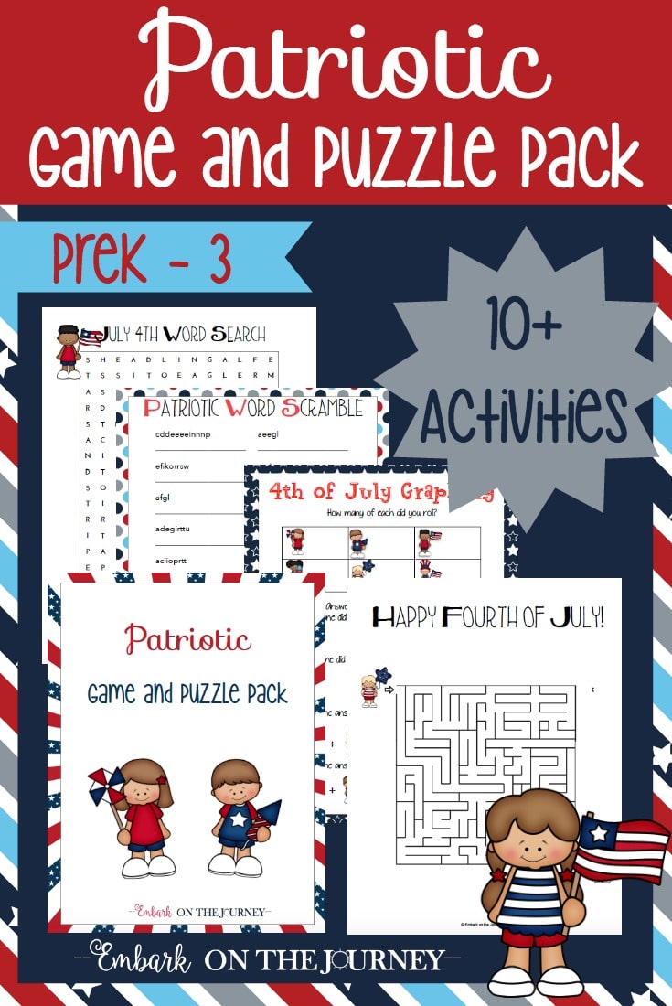 FREE Patriotic Puzzle Pack for PreK-3