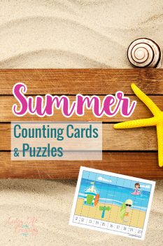 FREE Summer Counting Cards and Puzzles