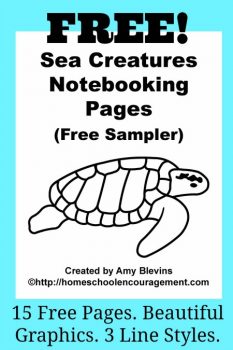 FREE Sea Creatures Notebooking Pages Sample Set